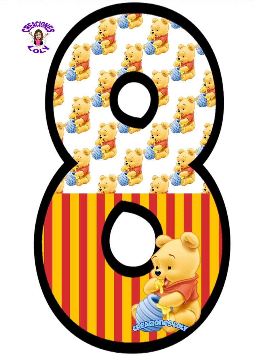 Creaciones Loly: Números Winnie The Pooh Bebé