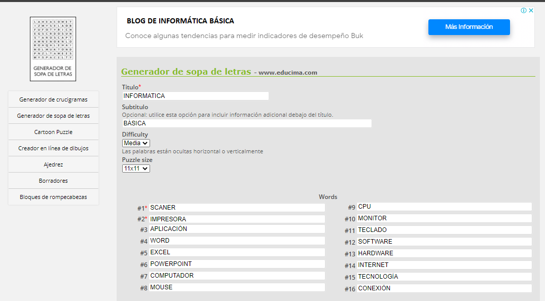 INFORMÁTICA BÁSICA : BLOG SOPA DE LETRAS - INFORMÁTICA BÁSICA