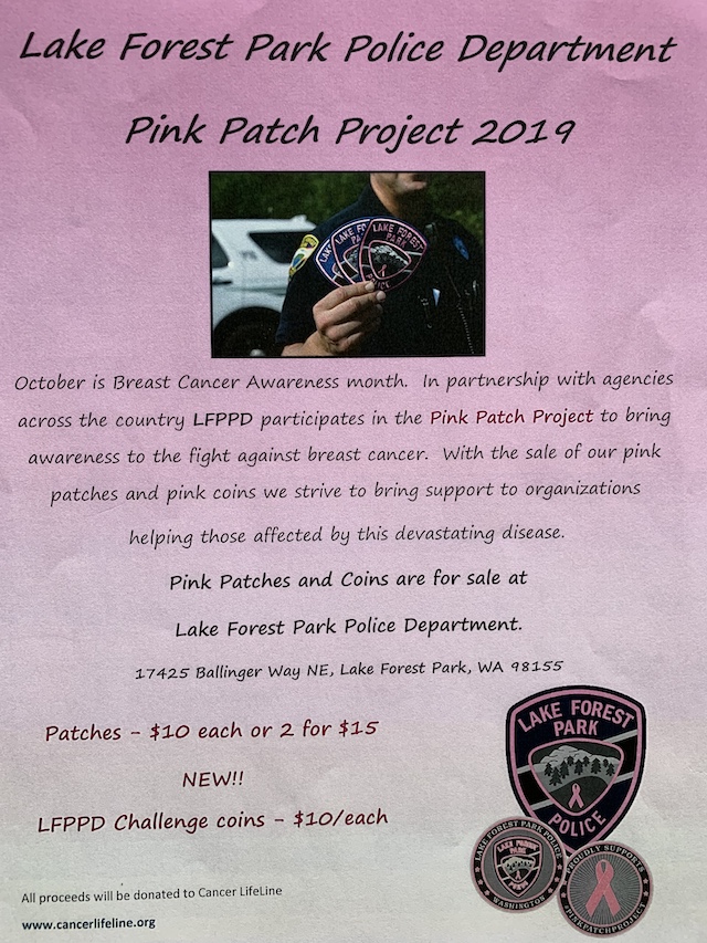 Shoreline Area News: LFP Police Pink Patch Project 2019