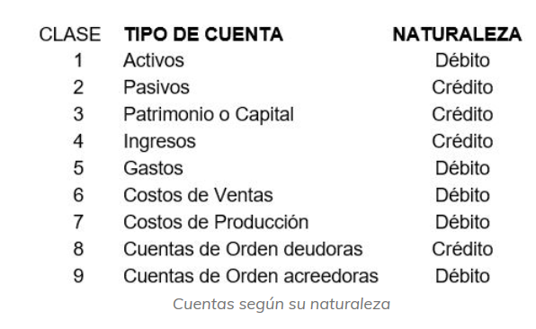 Partes de las cuentas contables