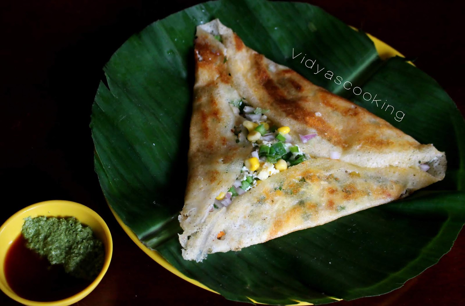 Chilli Cheese Corn Dosa Recipe
