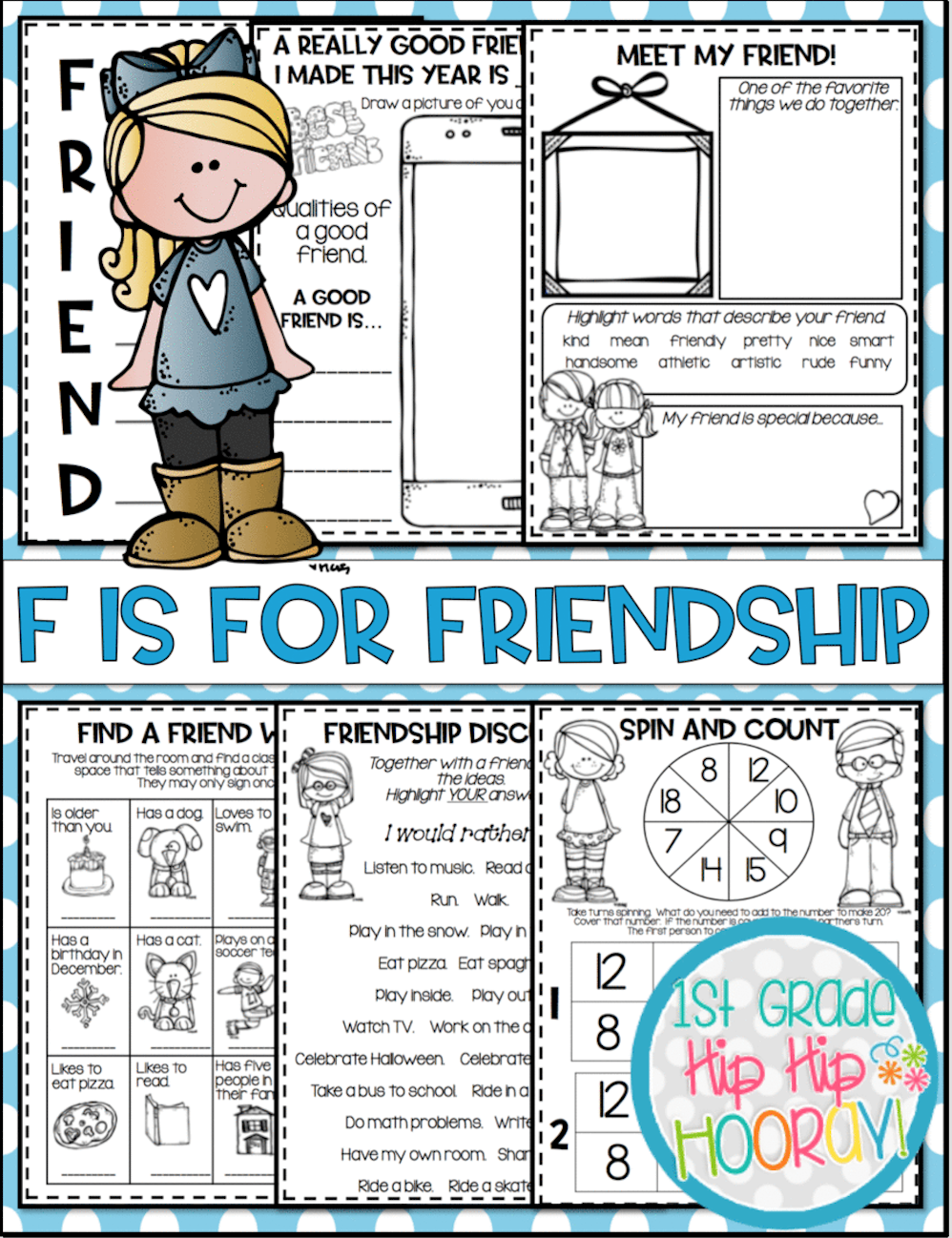 1st Grade Hip Hip Hooray!: Friendship Day ... Paper Pencil or Distance ...
