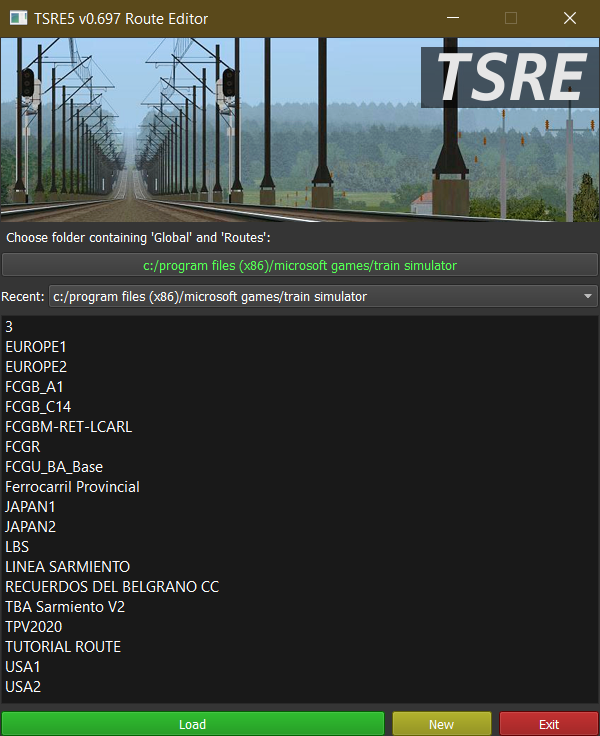 Rieles Virtuales: TSRE 5 Editor de Rutas de Open Rails