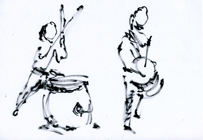 Urban Sketchers Australia: Taiko drumming in Sydney