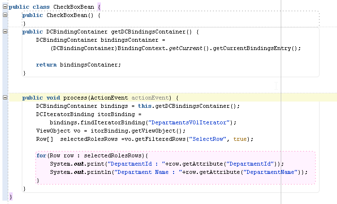 Rohan Walia's Tech Blog: CheckBox in ADF Table and retrieve selected rows Rohan Walia's Tech Blog: CheckBox in ADF Table and retrieve selected rows
