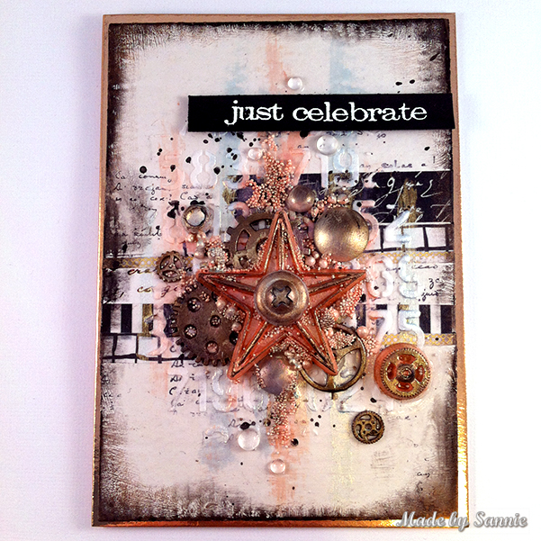 Texture Celebrate card with video tutorial ~ Made by Sannie