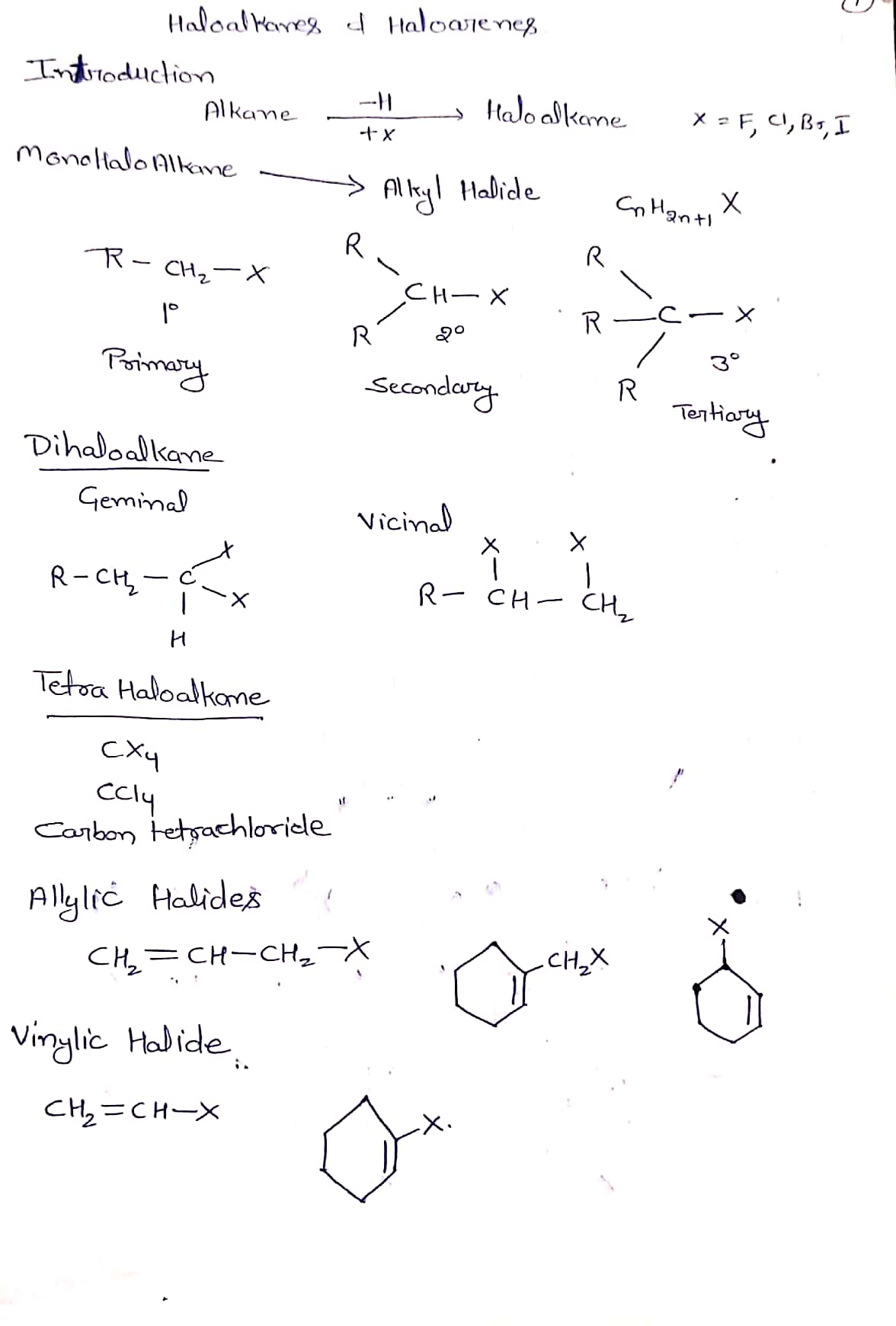 Haloalkanes and haloarenes notes - Studypur
