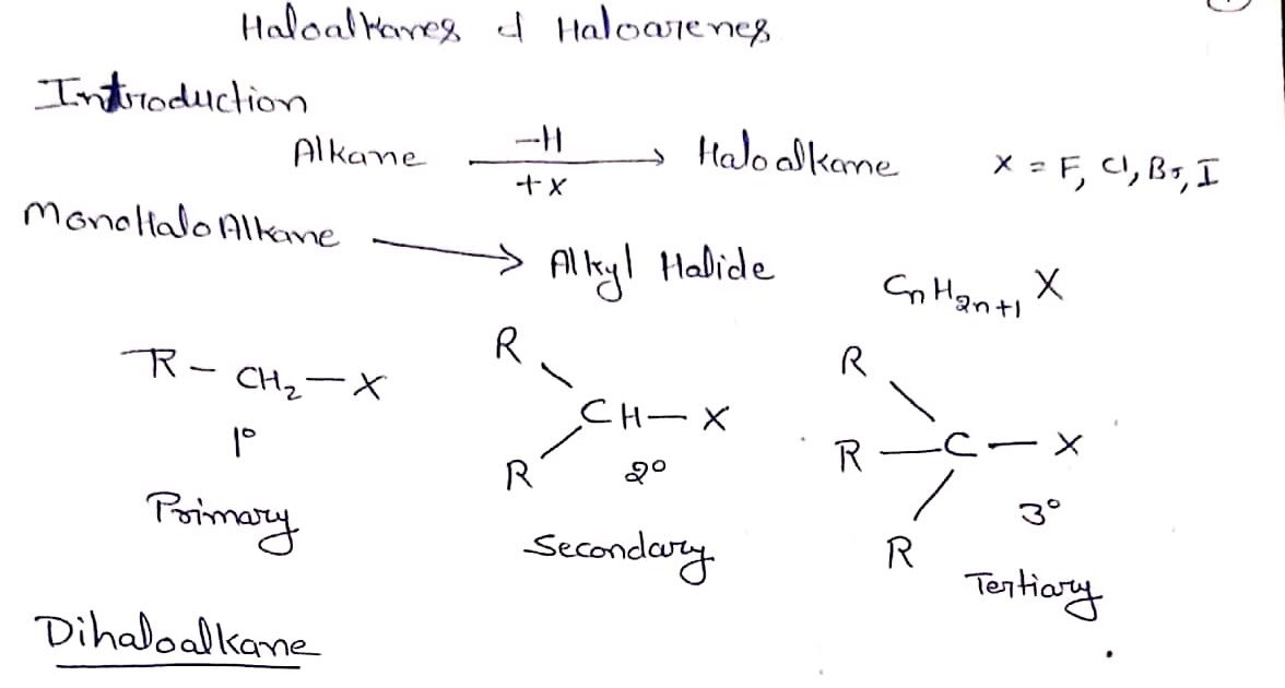Haloalkanes and haloarenes notes - Studypur