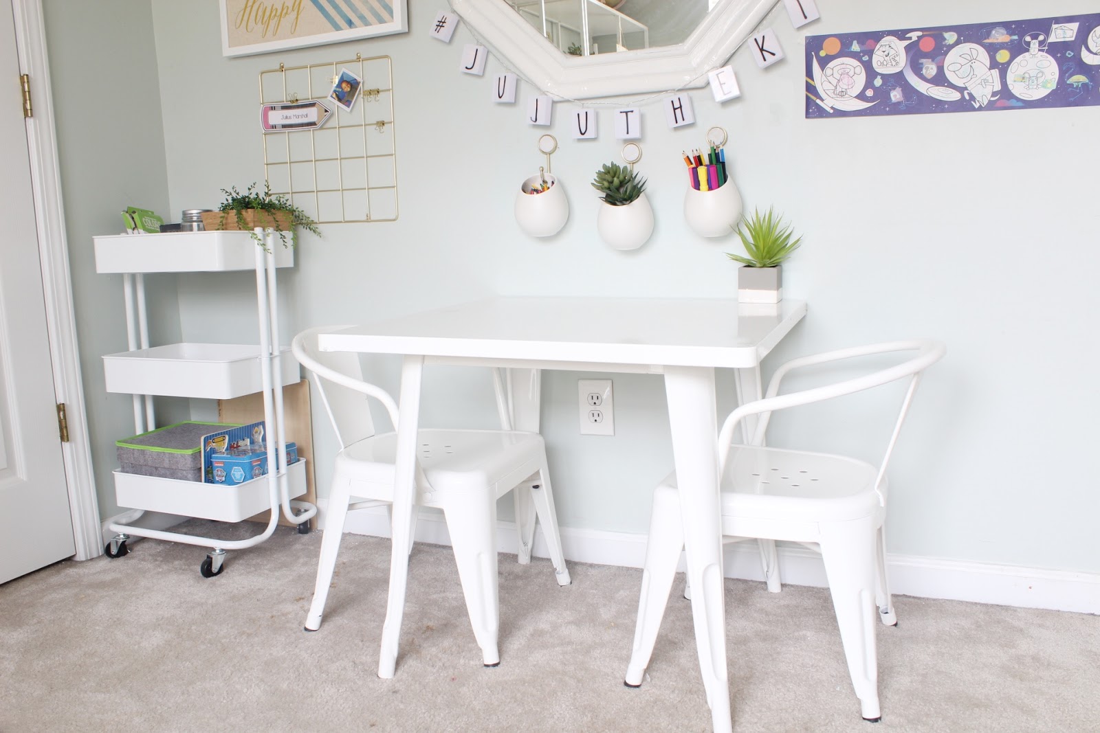Shared Kids Homework and Art Station in Home Office - Live Pretty on a ...