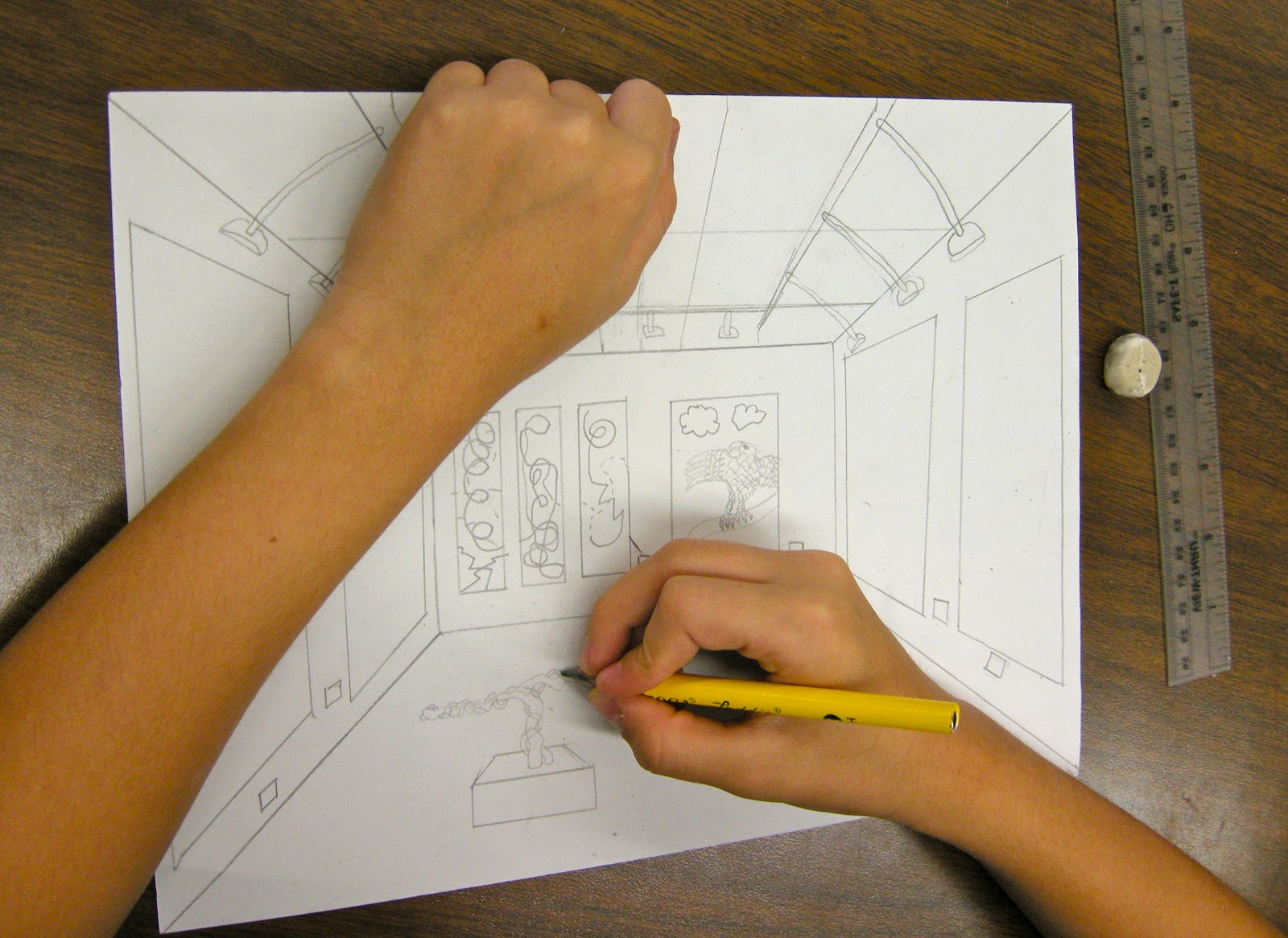 Zilker Elementary Art Class: 5th Grade Perspective Drawings