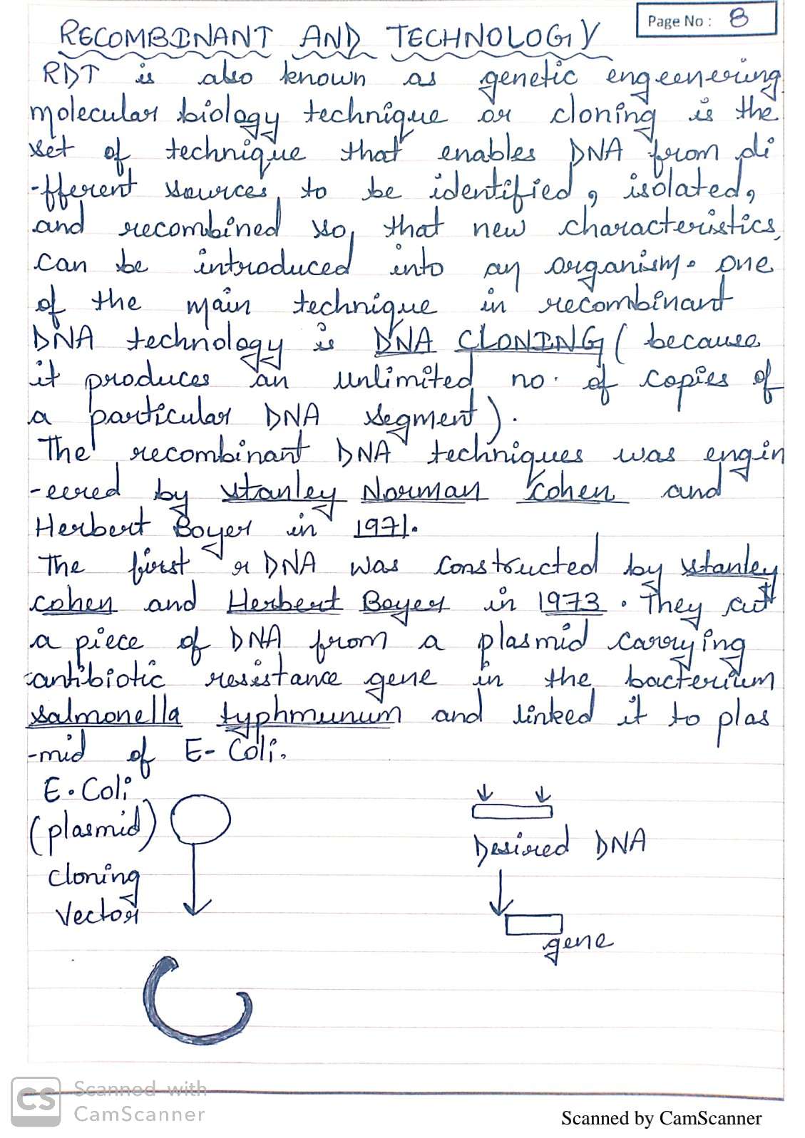Biotechnology Principles and Process Handwritten Notes for 12th Biology