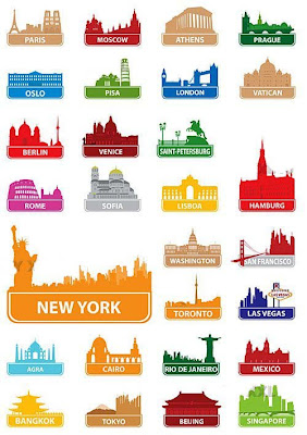 Quality Graphic Resources: Symbols of Famous Cities of the World