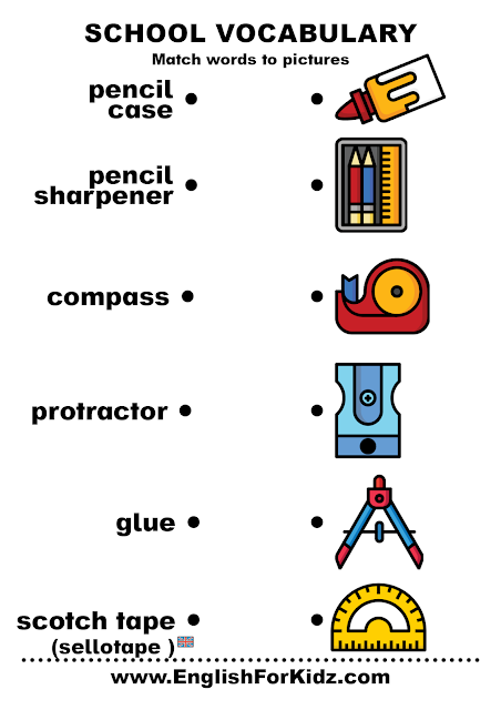 School Vocabulary Worksheets (Free PDF)