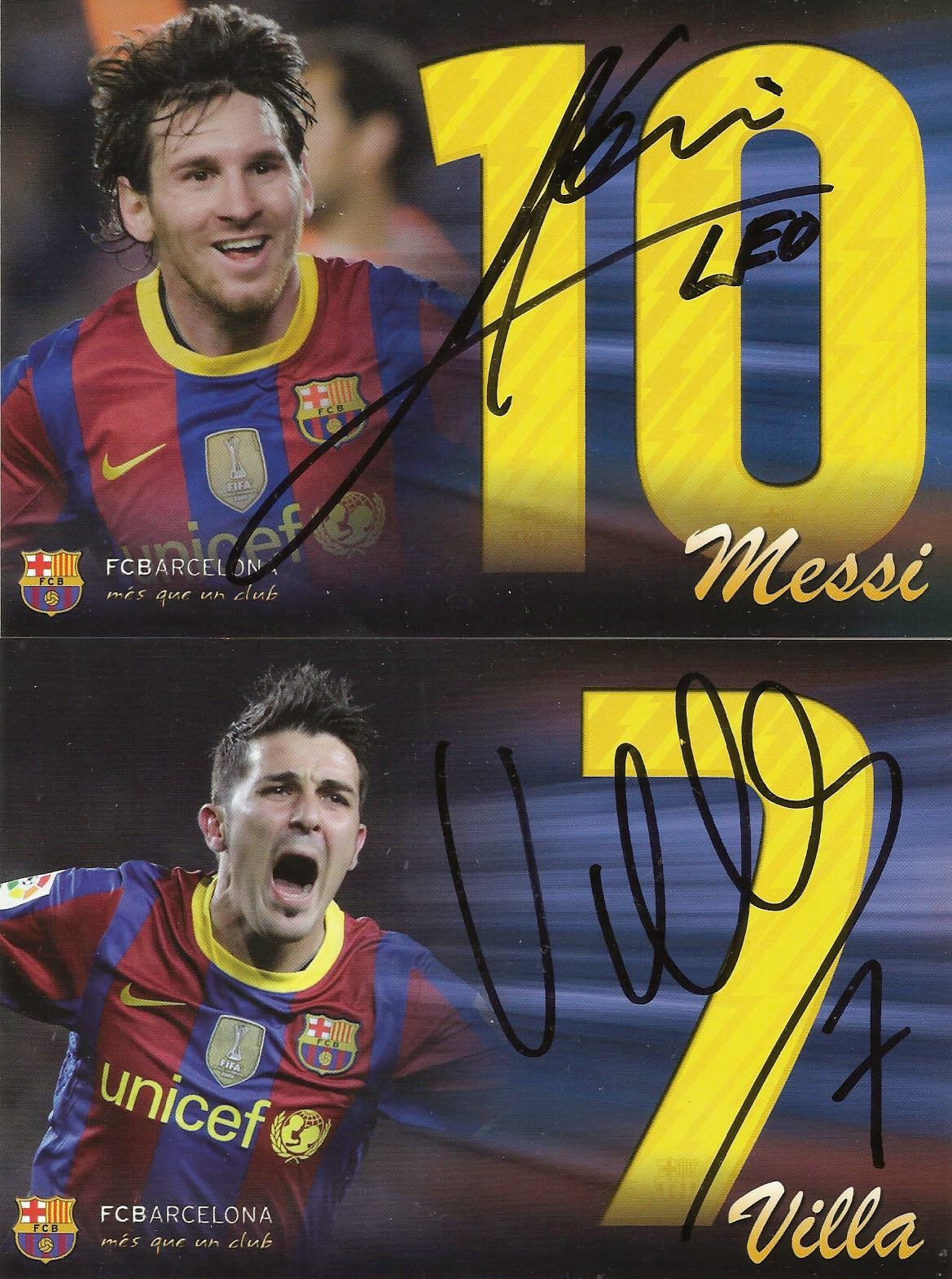 Autografy Tomka: # 4,#5 AUTOGRAF LIONELA MESSIEGO I DAVIDA VILLI!!!