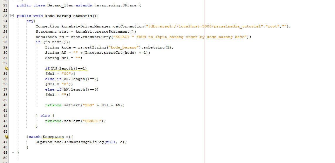 Mau Tau Caranya ?? Membuat Kode Barang Otomatis Di Java Netbeans