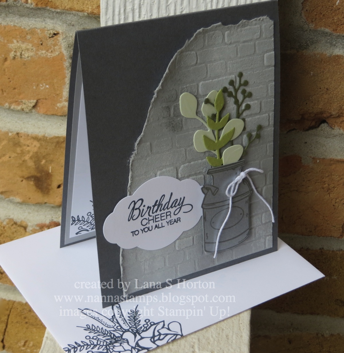 Stamping with Nanna: Embossed Brick Birthday Card