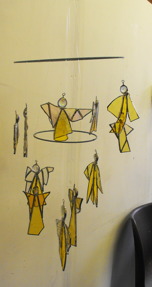 Ruth's embroidery: Stained glass angel mobile