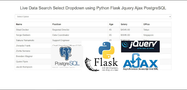 Live Data Search Select Dropdown Using Python Flask Jquery Ajax