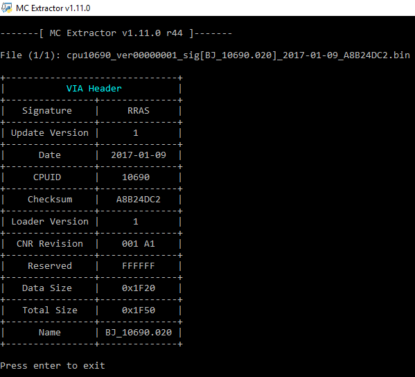 Mcextractor - Intel, Amd, Via & Freescale Microcode Extraction Tool ...