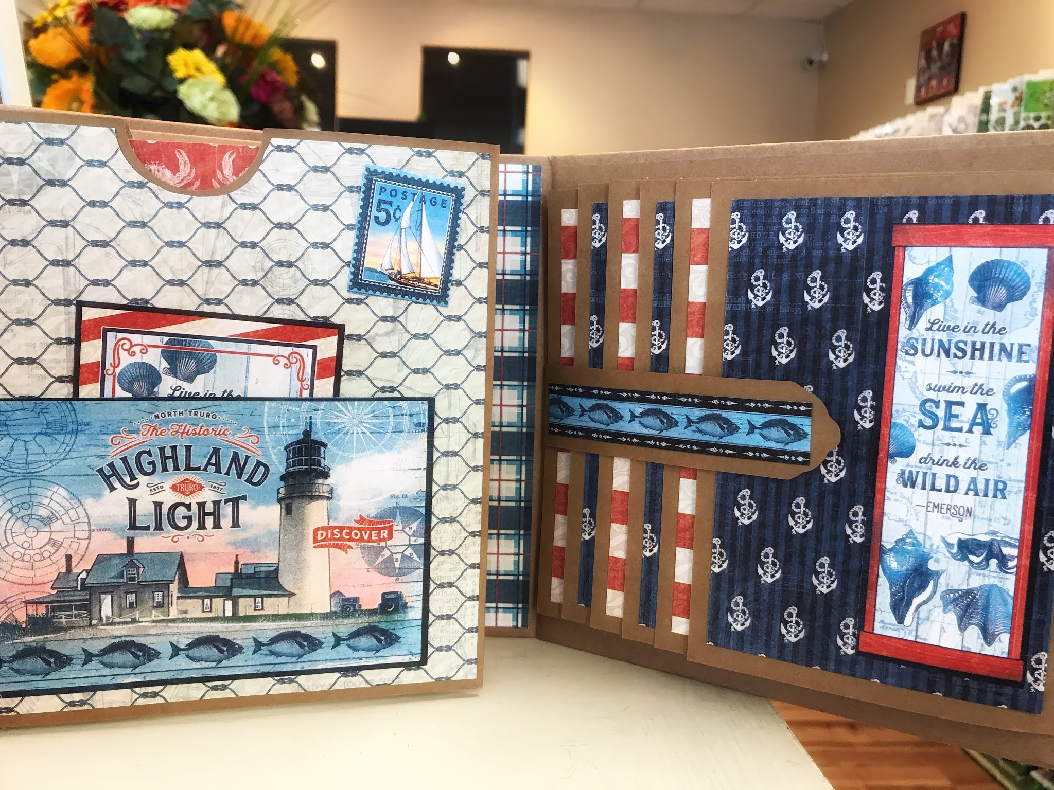 Monkey Business! Scrapbook Lounge: Graphic 45 Catch of the Day trifold ...