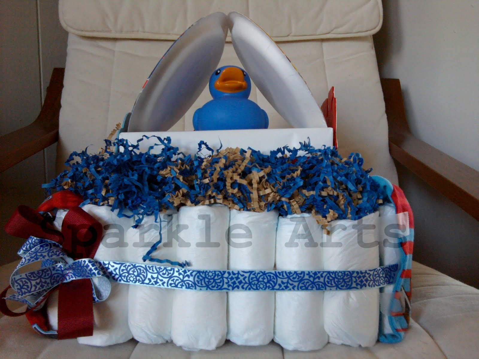 By Sparkle Arts: Thomas the Train Diaper Cake