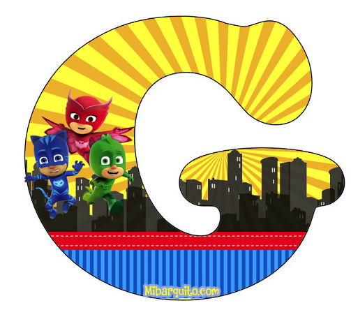 Alfabeto de PJ Masks en la Ciudad. - Oh my Alfabetos!