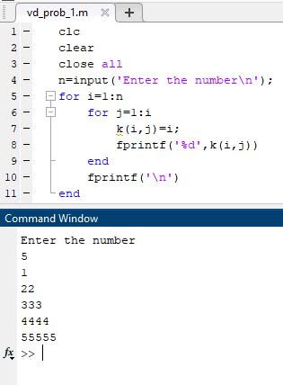 Matlab Program to Print Pattern - Arpit Singh Rajawat