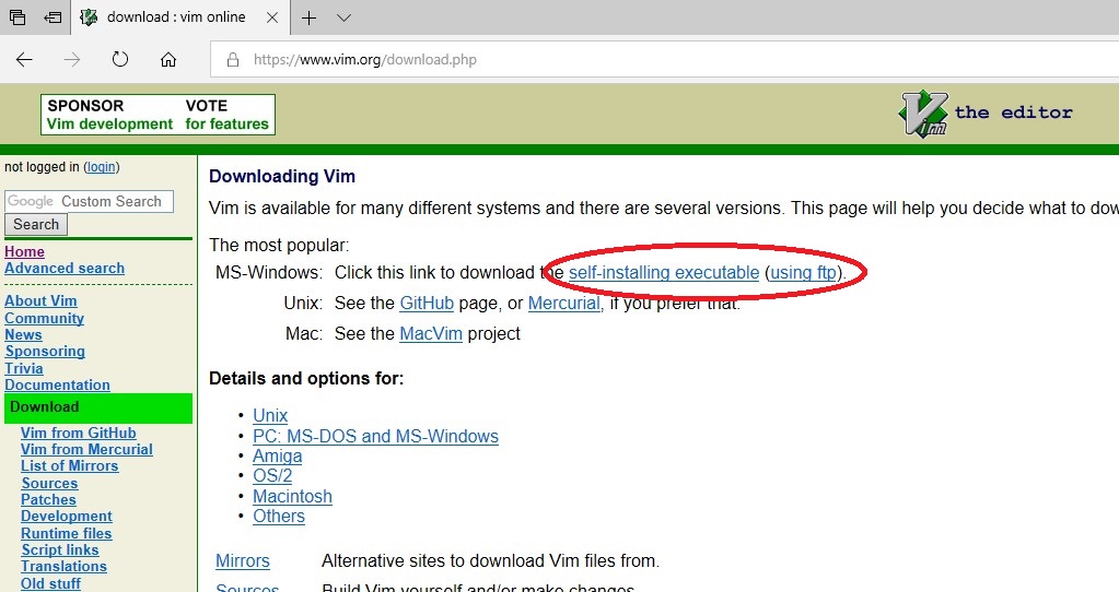 C development environment with gcc vim and radare2 in Windows 10 the ...