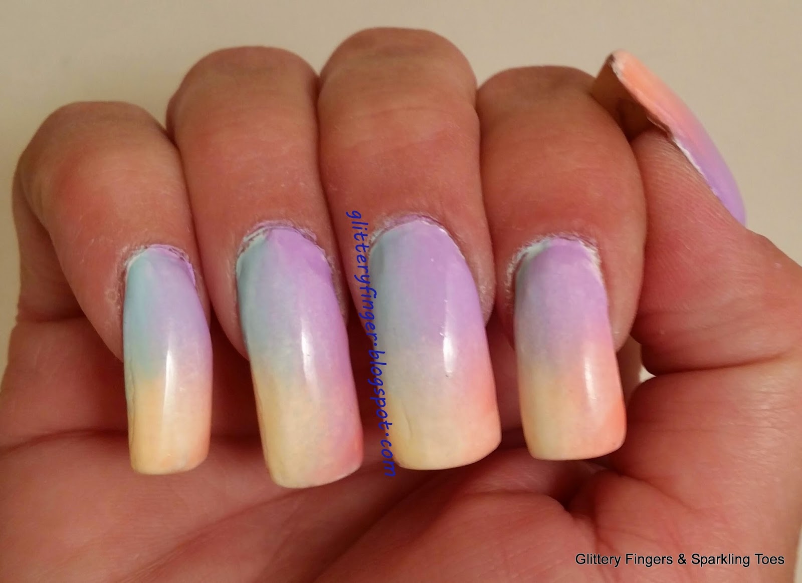 Glittery Fingers & Sparkling Toes: Pastel Gradient