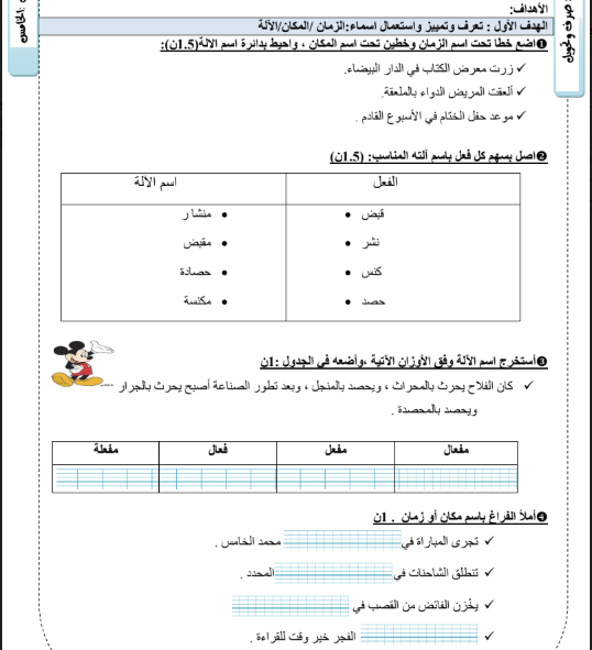 نموذج 1 للفرض و الاختبار الكتابي الثاني خلال الأسدس الدورة الثانية في