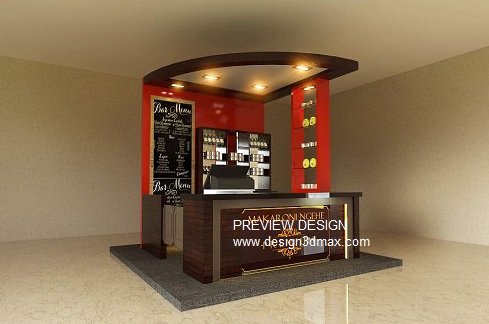 Design booth makanan dengan kanopi di mall - ARUSHA_BOOTH