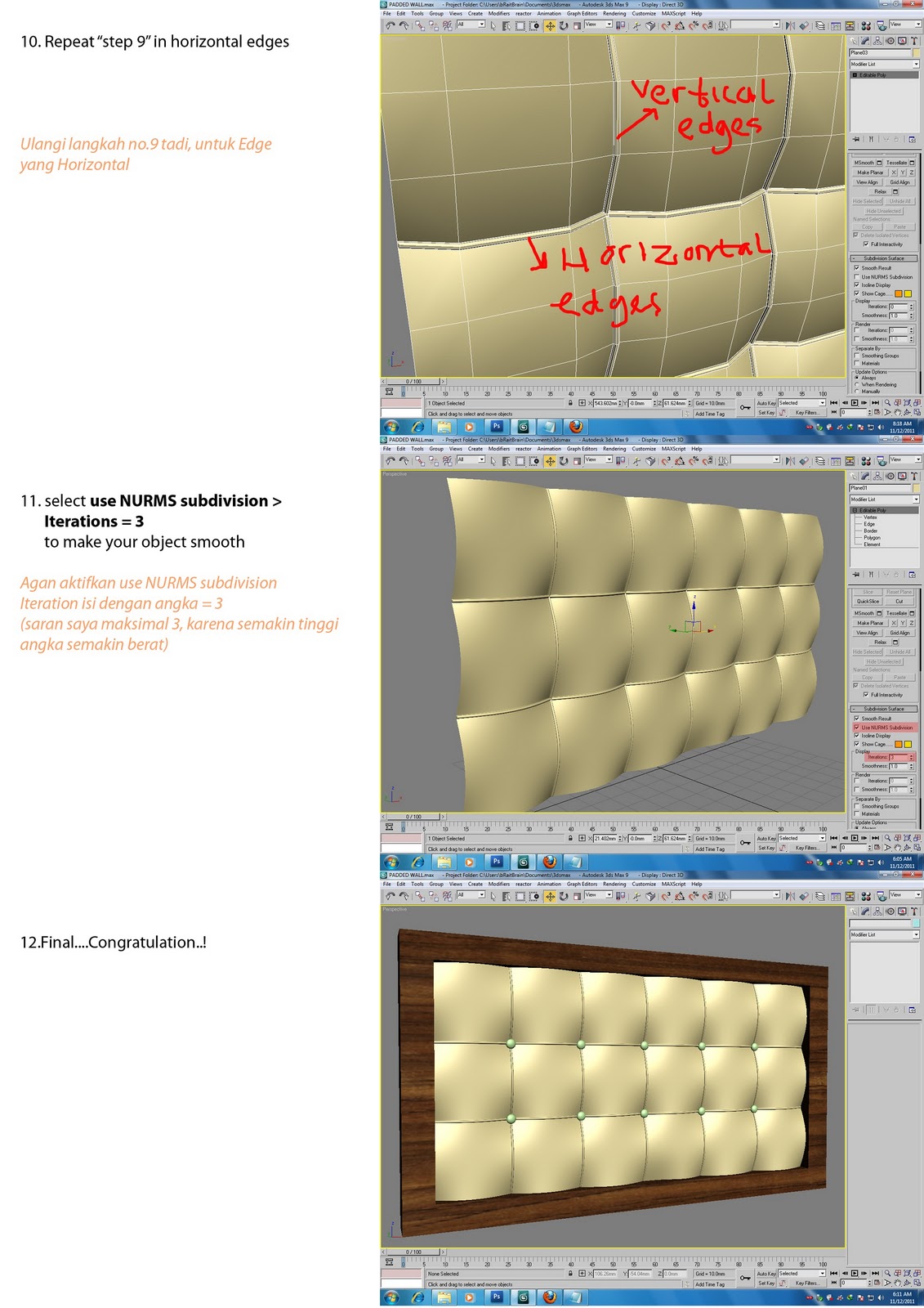 3dmax Tutorials: "Padded Leather" Modeling Tutorial