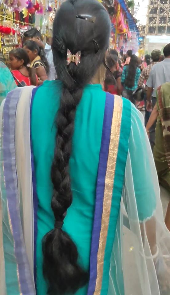 Village Barber Stories: Blue chudi girl's traditional jadai hair style