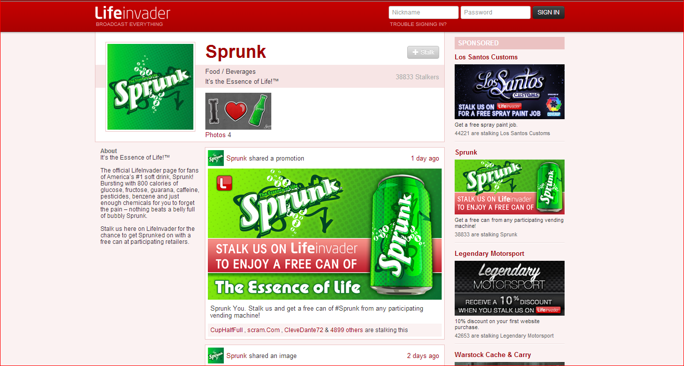 Griff's Gaming Corner: GTA V: LifeInvader (In-Game Social Network)