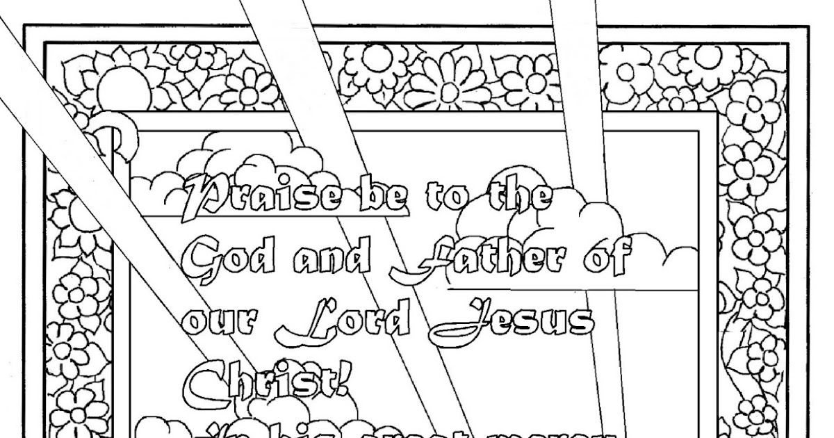 Coloring Pages for Kids by Mr. Adron: Free 1 Peter 1:3 Easter Coloring ...