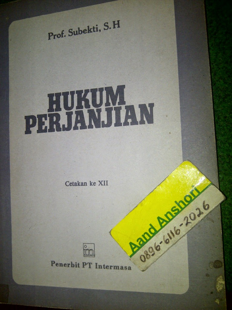 Hukum Perjanjian Prof Subekti Download claywadz