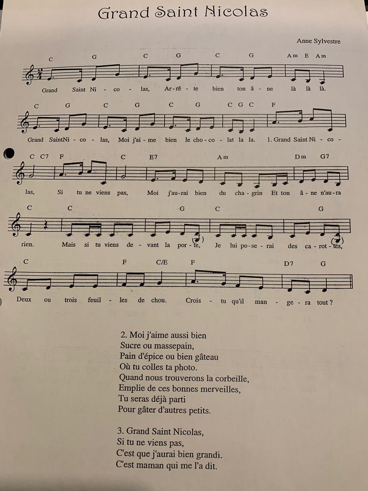 Répertoire de chansons avec partitions