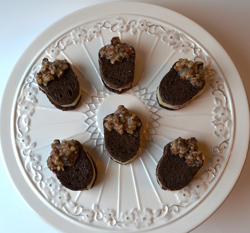Sweetology: Nutty Ham and Cheese Acorn Tea Sandwiches for Tea Party ...