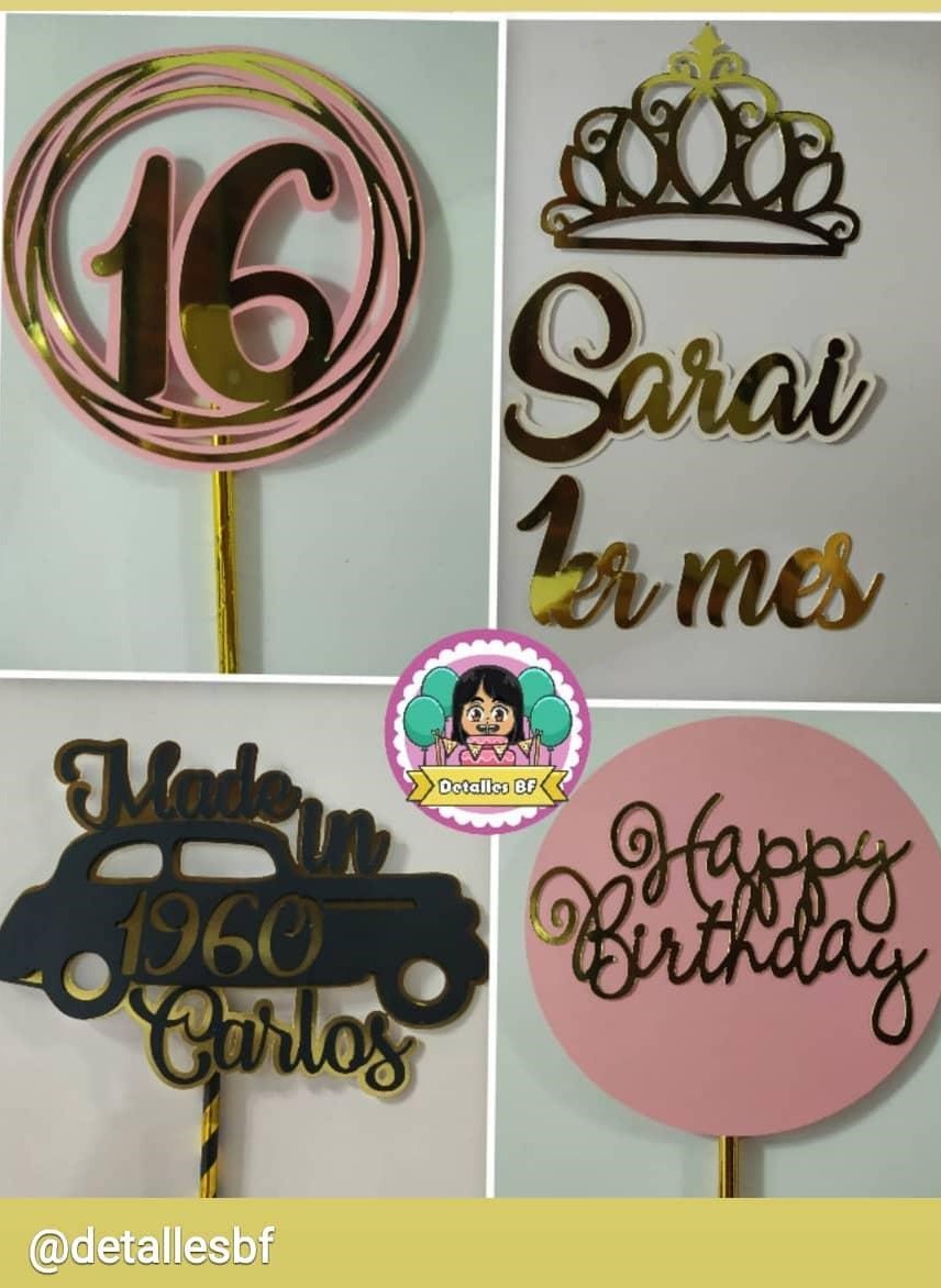 Topper Doble Capa con Metalizado - Mis Toppers Tus Toppers