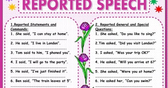 Departamento de Inglés: Práctica de reported speech