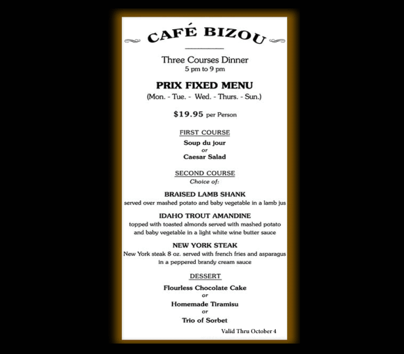 Prix Fixe Menu Template - Collage Template