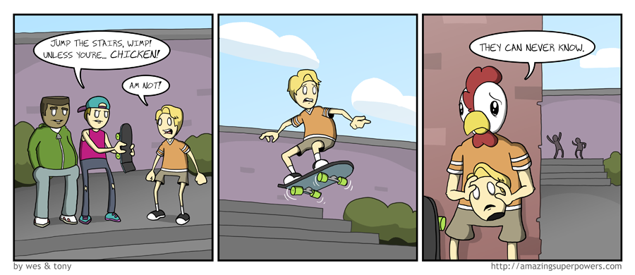 A few skateboarding comic strips
