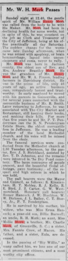 Henry and George Merck of Jackson County, GA | Hollis Family