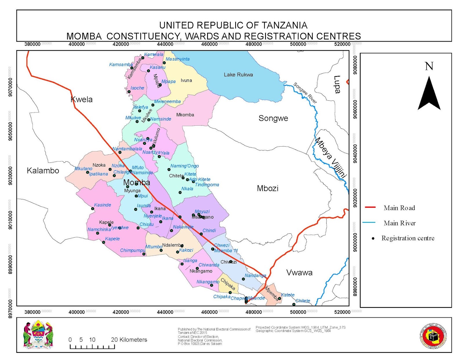 TUME YA TAIFA YA UCHAGUZI TANZANIA: MBEYA - RAMANI YA MAJIMBO NA VITUO ...