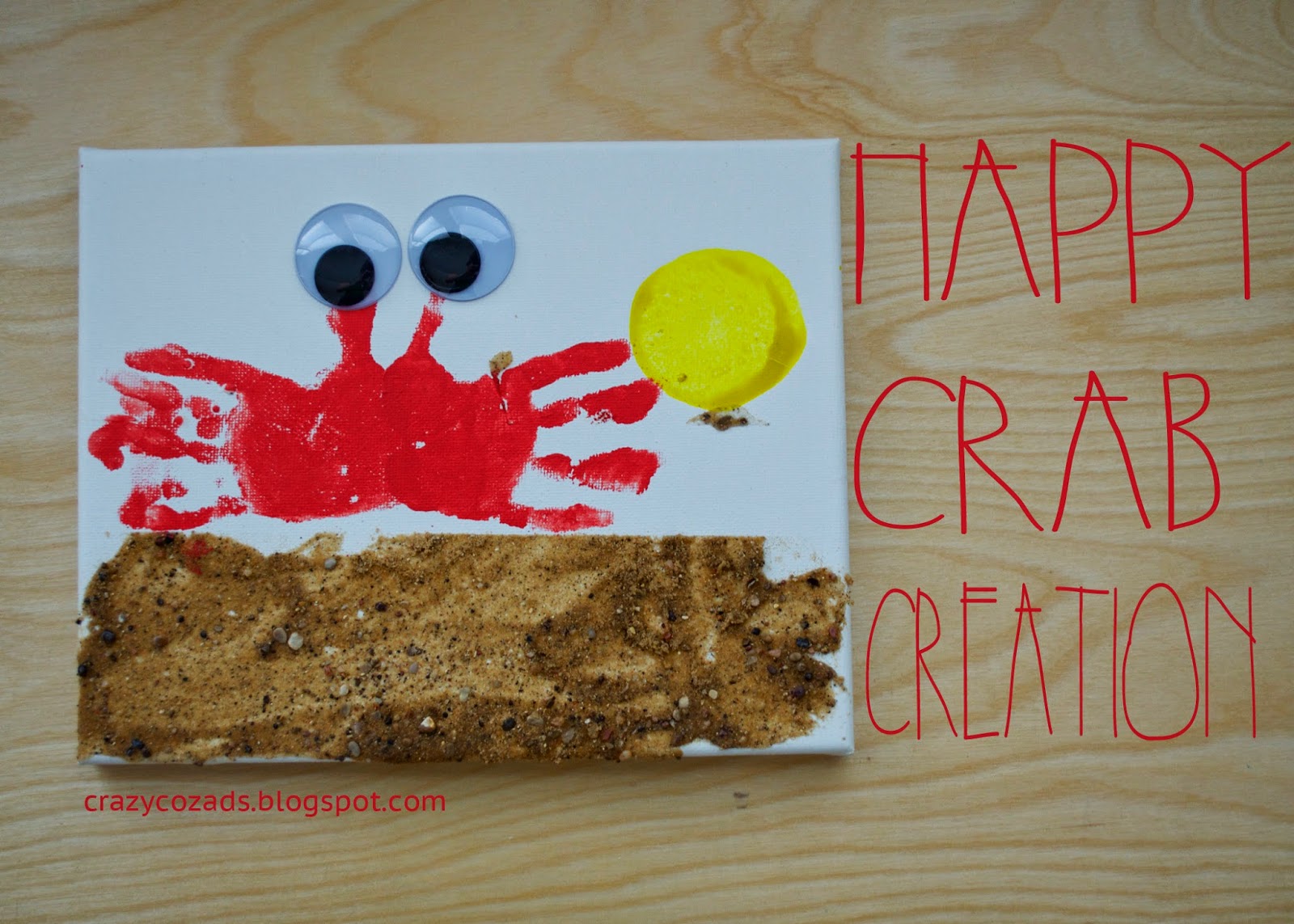 Crazy Cozads: Summer Craft: Happy Crab Hand Craft