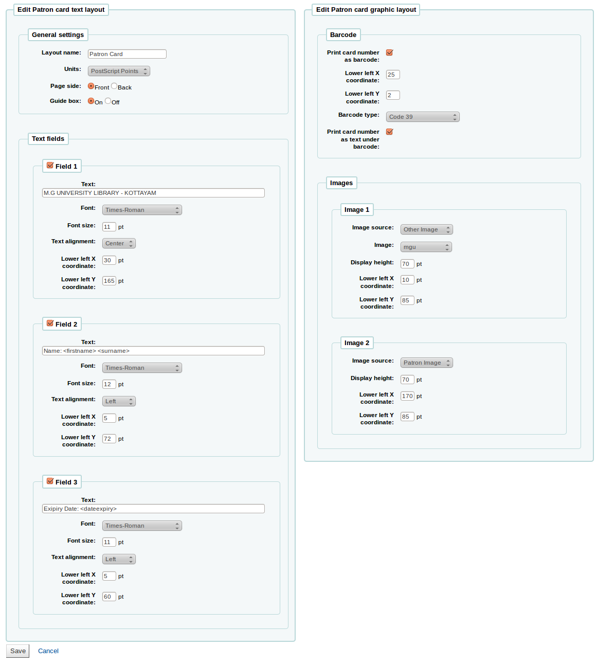 Koha Geek: Patron card creation