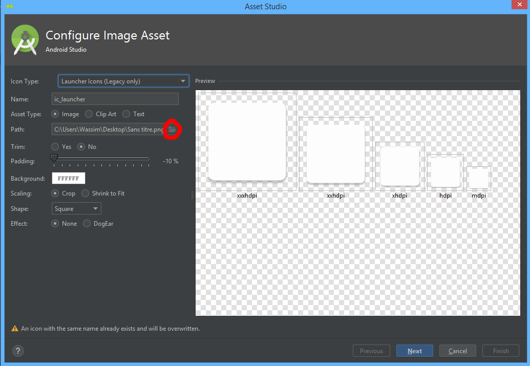 how to set an icon for your android app in android studio
