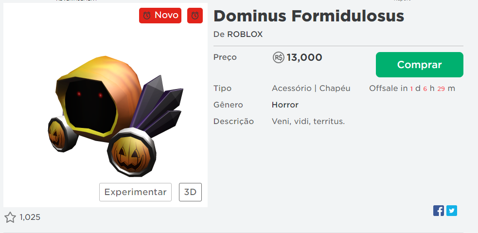 Novo Dominus, novo item grátis o retorno das máscaras de Dia dos Mortos ...