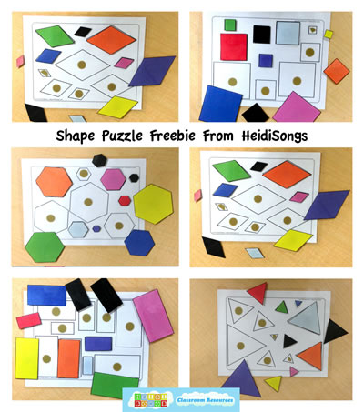 Shape Puzzles Freebie (NINE Flat Shapes Included!)
