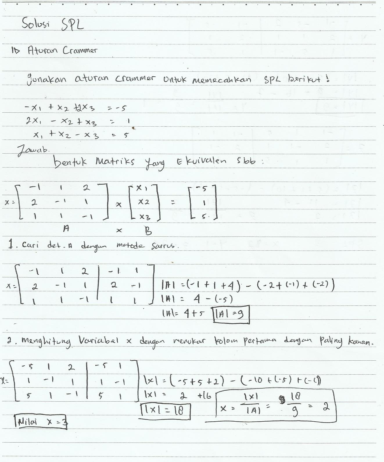 Solusi Sistem Persamaan Linear